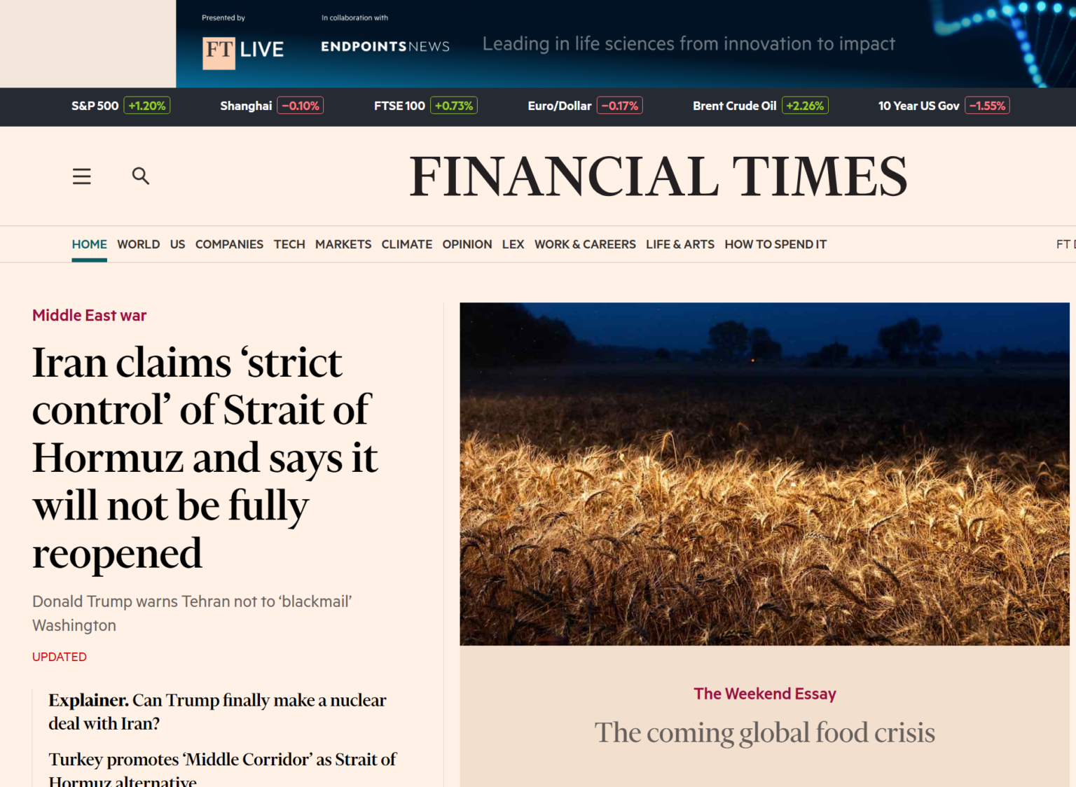 "Coming Food Crisis" Predicted in Financial Times Essay - World Hunger News
